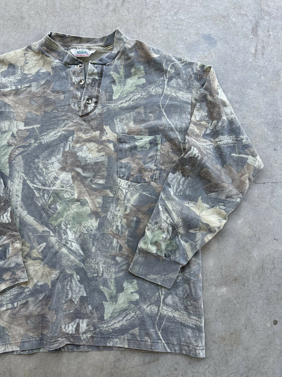 Vintage Realtree Advantage Timber Camo Henley (XL) – Camoretro