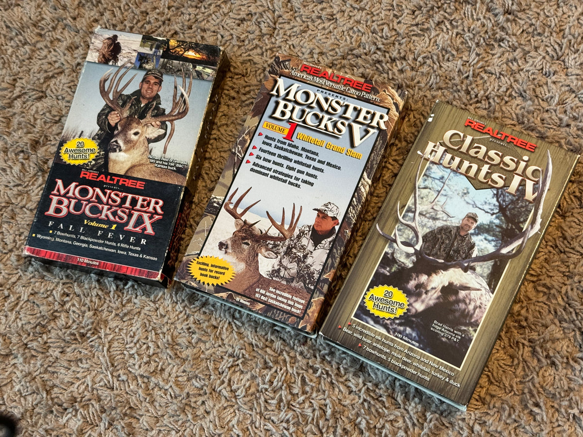 Realtree Monster Bucks & Classic Hunts VHS Bundle – Camoretro