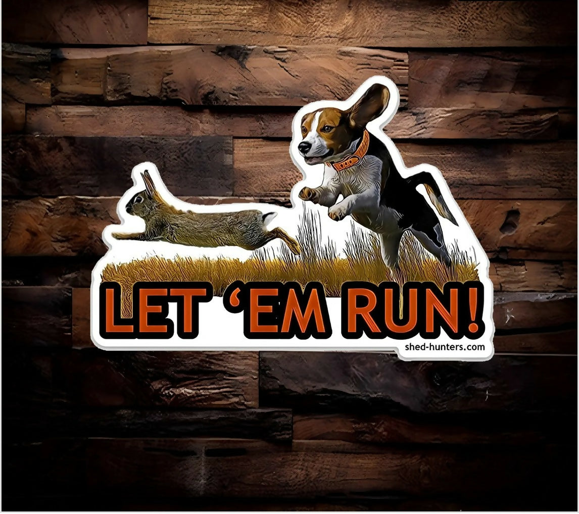 Let 'Em Run Rabbit Sticker – Camoretro
