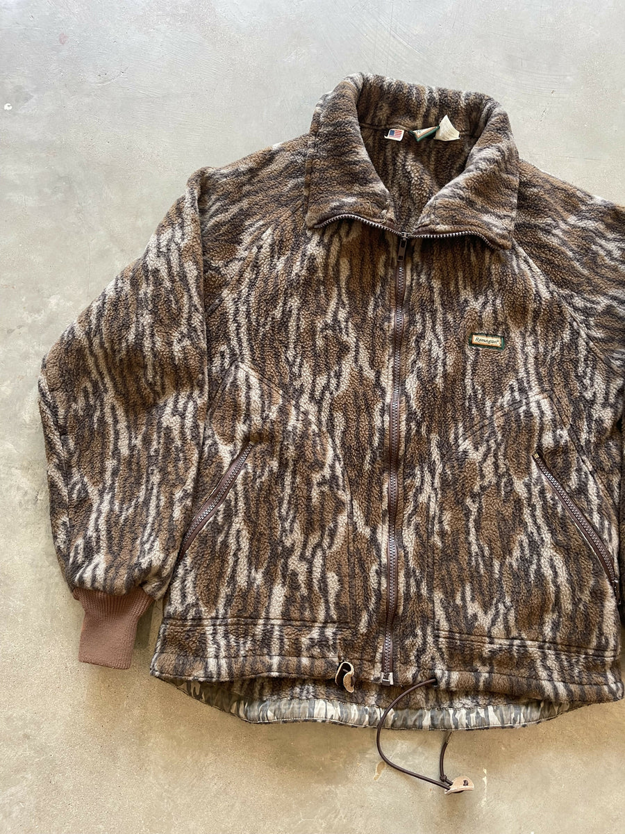 Vintage Remington Original Bottomland Camo Fleece Zip-Up Jacket (M ...