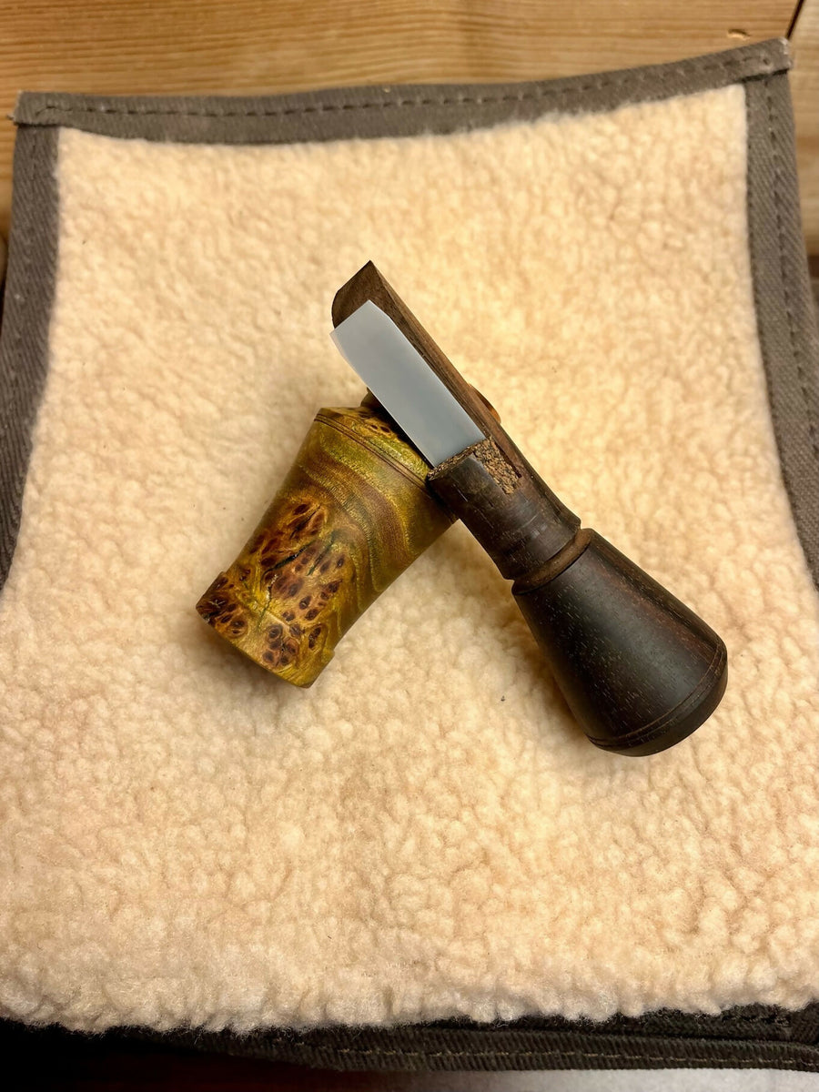 Huddy - Cut Duck Call / Single Reed Green Stablized / Ebony Insert ...