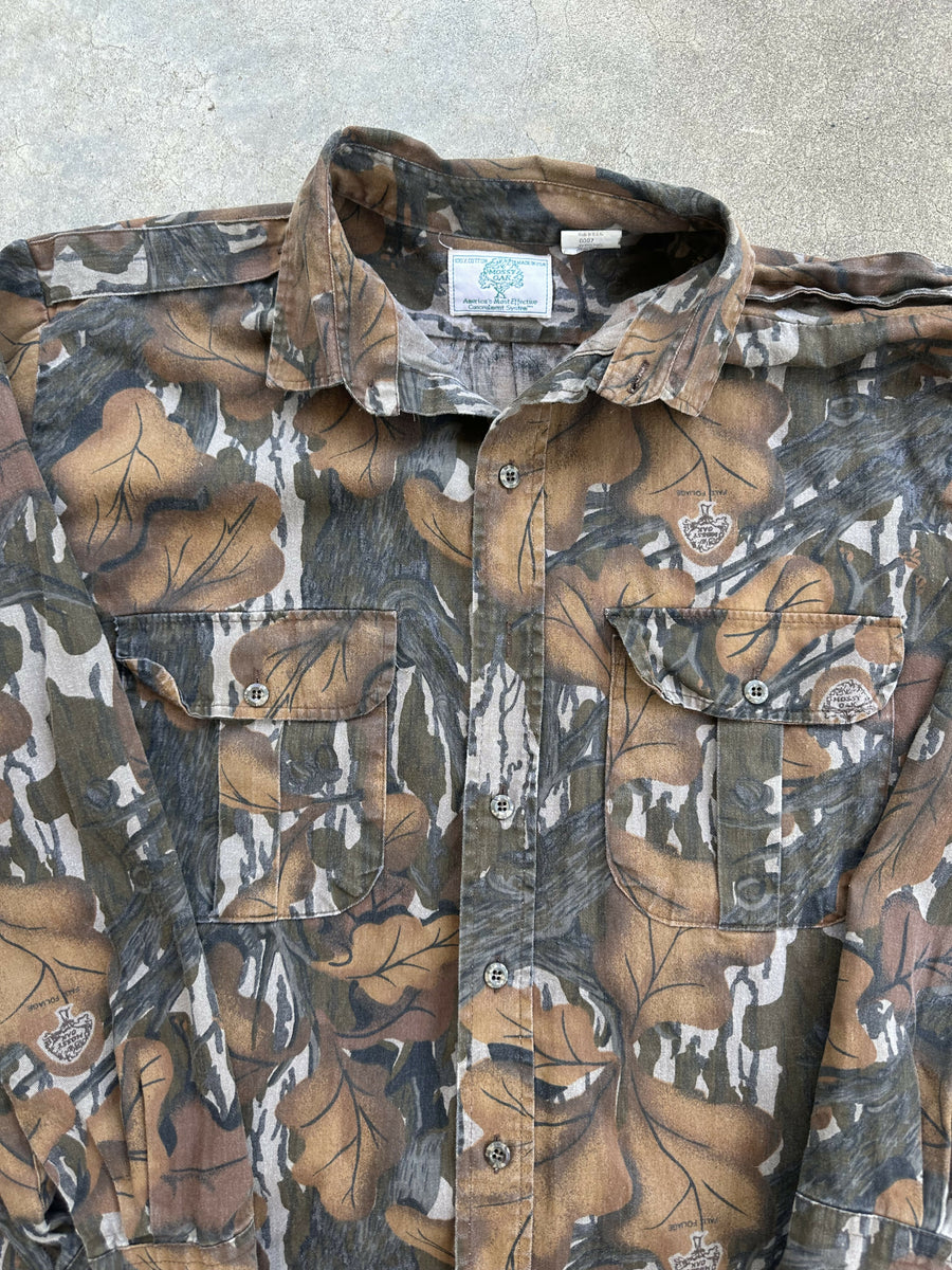 90’s Mossy Oak Fall Foliage Camo Button Up (L) 🇺🇸 – Camoretro