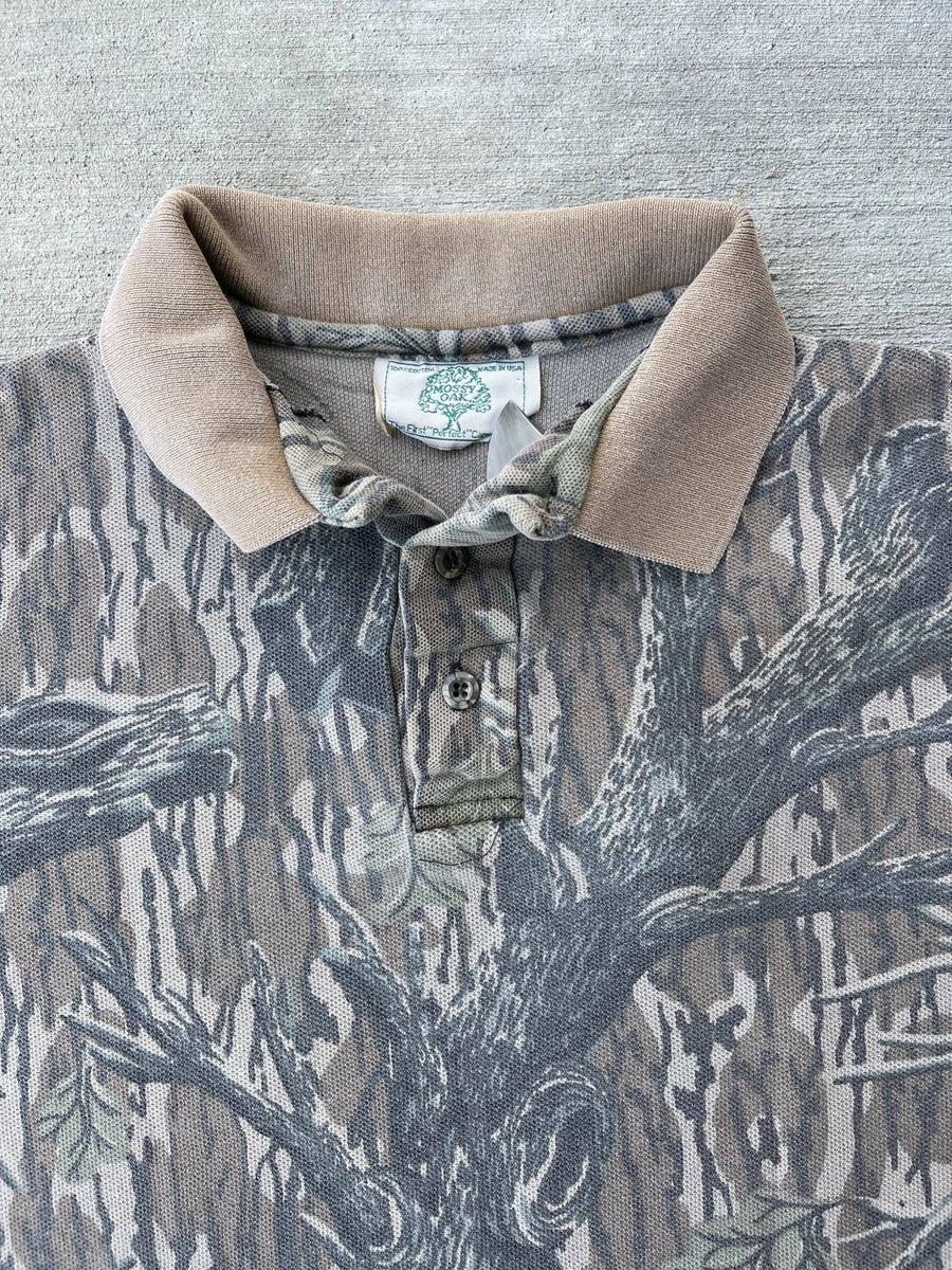 Mossy Oak Treestand Long Sleeve Polo (M) 🇺🇸 – Camoretro